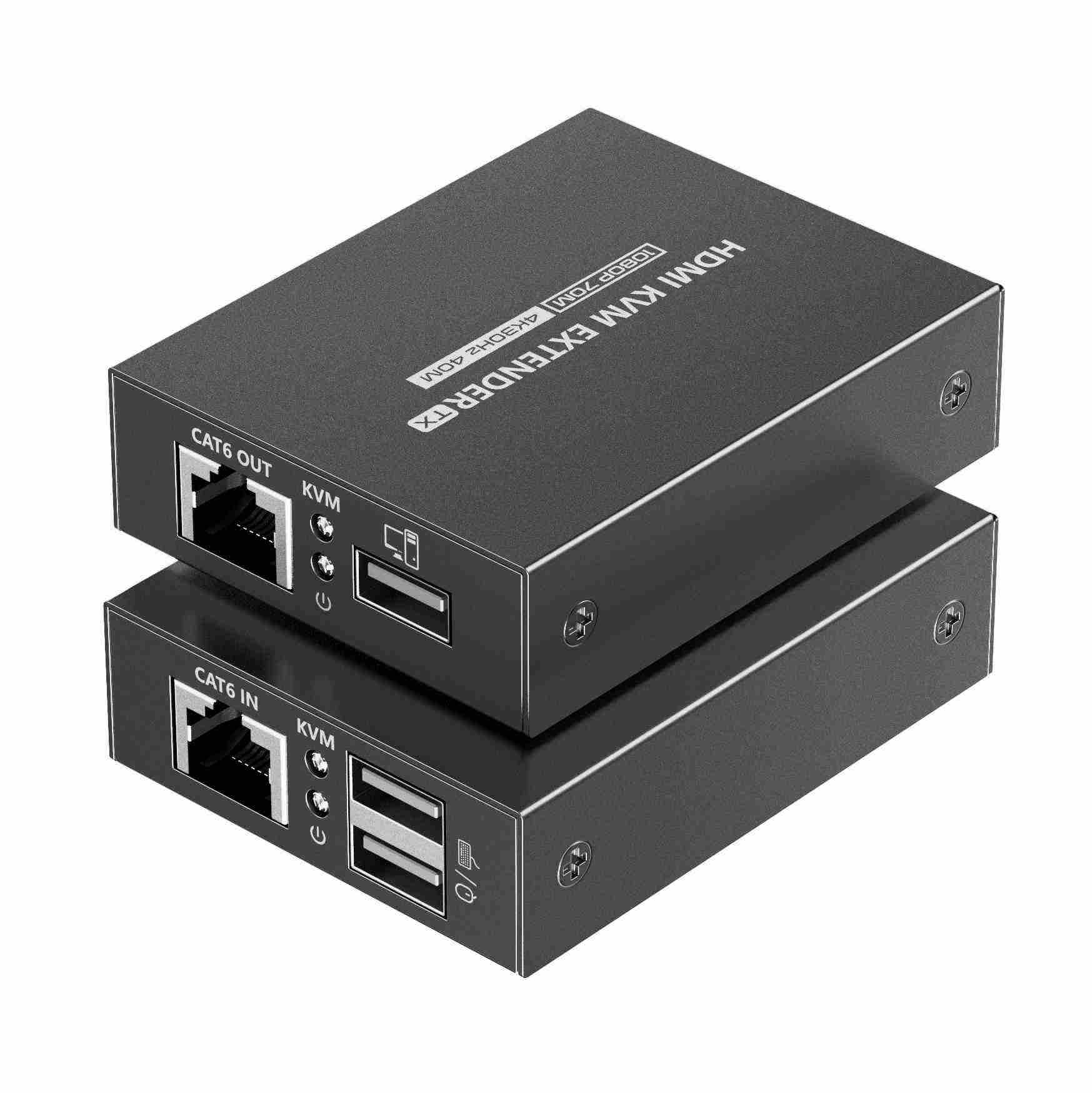 PremiumCord HDMI KVM extender 4K a FULL HD 1080p na 70m s přenosem USB ...
